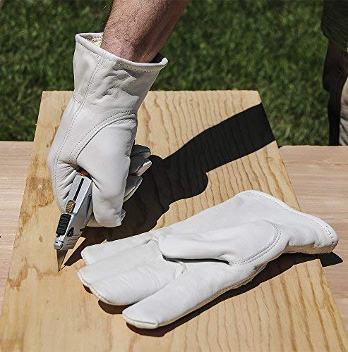 Illinois Glove Company HW2600M Grain Pigskin Fleece Lined Glove M Palomino, Genuine Smooth Grain Pigskin Leather Work Gloves, Fleece-Lined for Warmth, Shirred Elastic Back