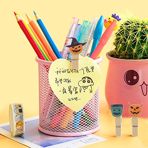 Cabilock 10Pcs Halloween Wooden Cartoon Clothespins Halloween Decorations Mini Pumpkin Head Clothespins Clips Crafts Decor for Party