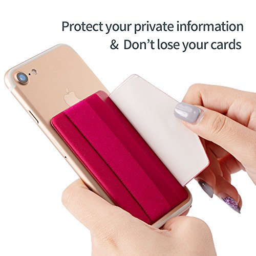 Sinjimoru Phone Grip Credit Card Holder with Flap, Secure Stick-On Wallet as Phone Finger Strap Adhesive ID Card Case for iPhone Case. Sinji Pouch B-Flap Black.