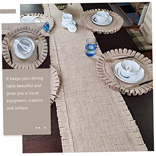 Cabilock 2pcs Braided Insulated Weave Style Woven Cotton Drinks Party Non- Dinner Placemat Decors Table for Rustic Non Coasters Adornments Wedding Placemats Dishes Retro Jute Dish Mats