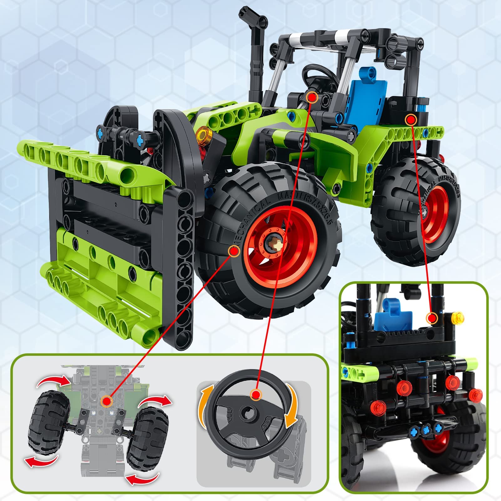 DDAI STEM Building Blocks Toys Gifts for Age 6, 7, 8, 9, 10, 11, 12 Boys and Girls, DIY Building Bricks, Ideal gift for birthday, STEM Engineering Construction RC Toy, 2 in 1 Model