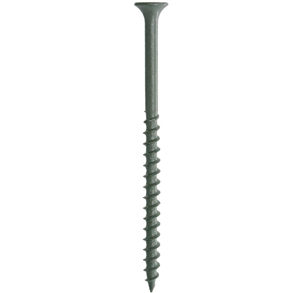 Grip-Rite PTN3S1 PG10 Polymer Coated #8 x 3 Coarse Thread Deck Screw, Gray, 1lb Box