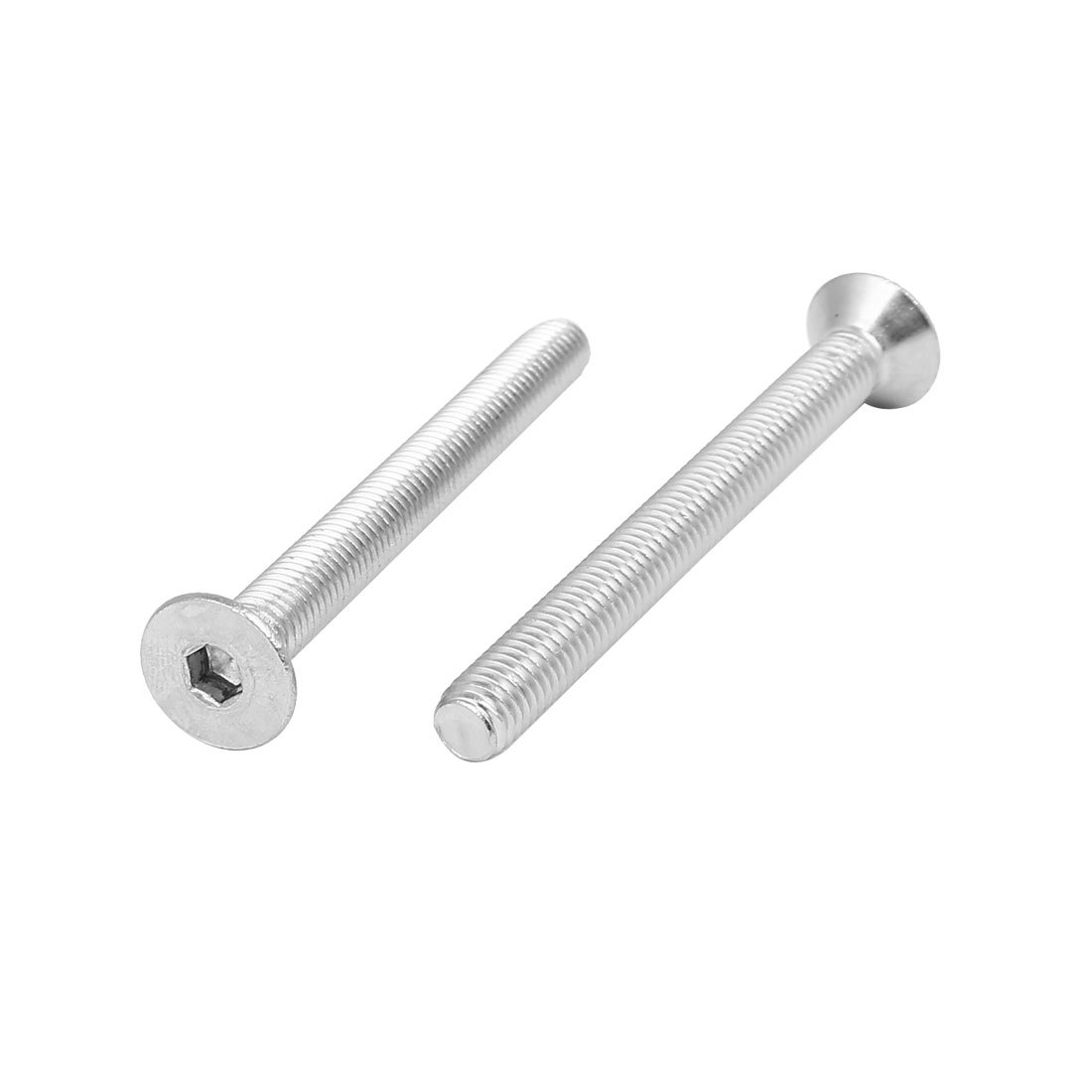 uxcell M8x80mm 304 Stainless Steel Flat Head Hex Socket Cap Screws DIN7991 5pcs