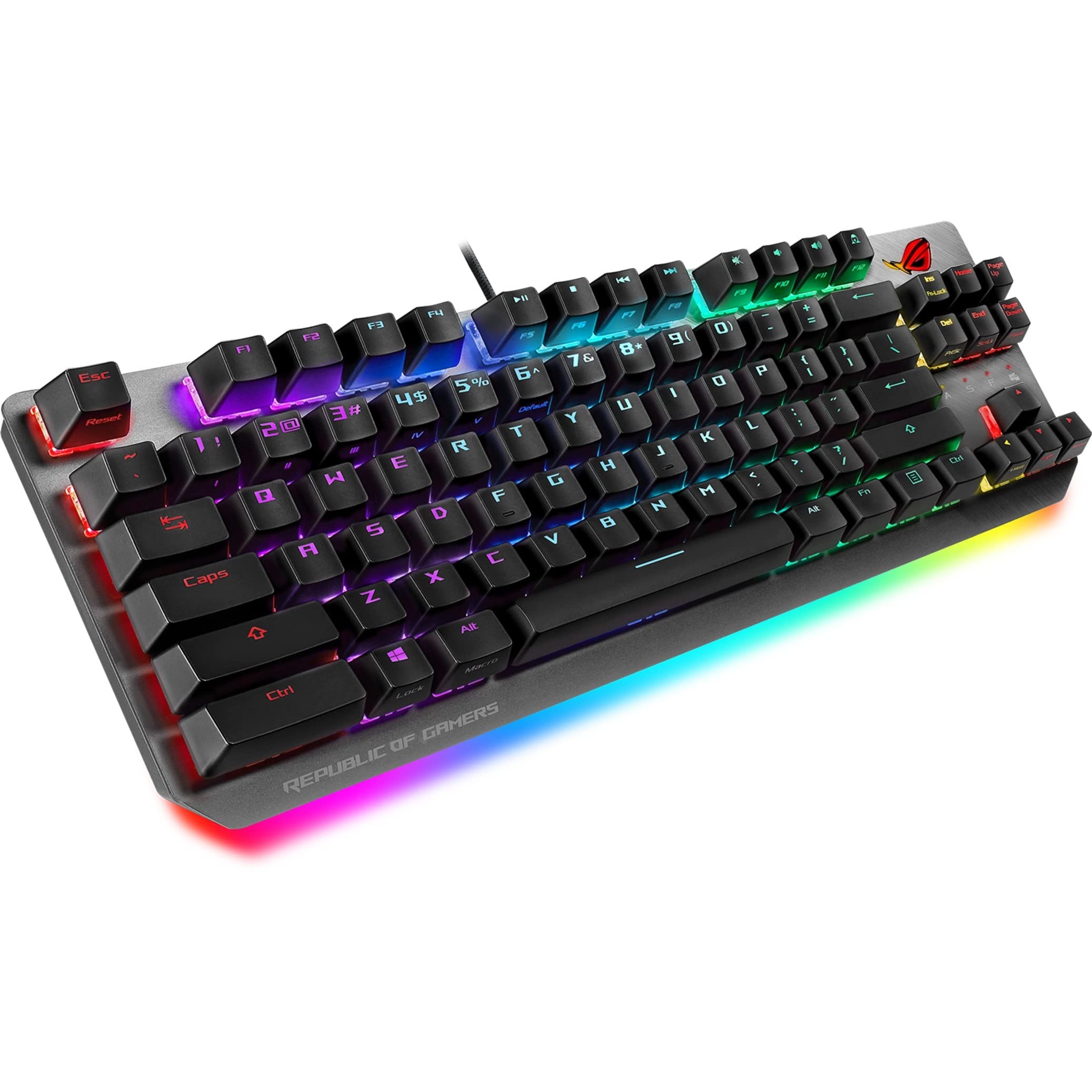 ASUS ROG Strix Scope NX TKL 80% Gaming Keyboard | ROG NX Brown Tactile Mechanical Switches, Aura Sync, Stealth Key, 2X Wider Ctrl Key, Programmable Macros, Detachable Cable (Renewed)
