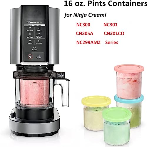Creami Deluxe Pints, for Ninja Creami Deluxe Pints, Creami Pint Reusable,Leaf-Proof Compatible with NC299AMZ,NC300s Series Ice Cream Makers