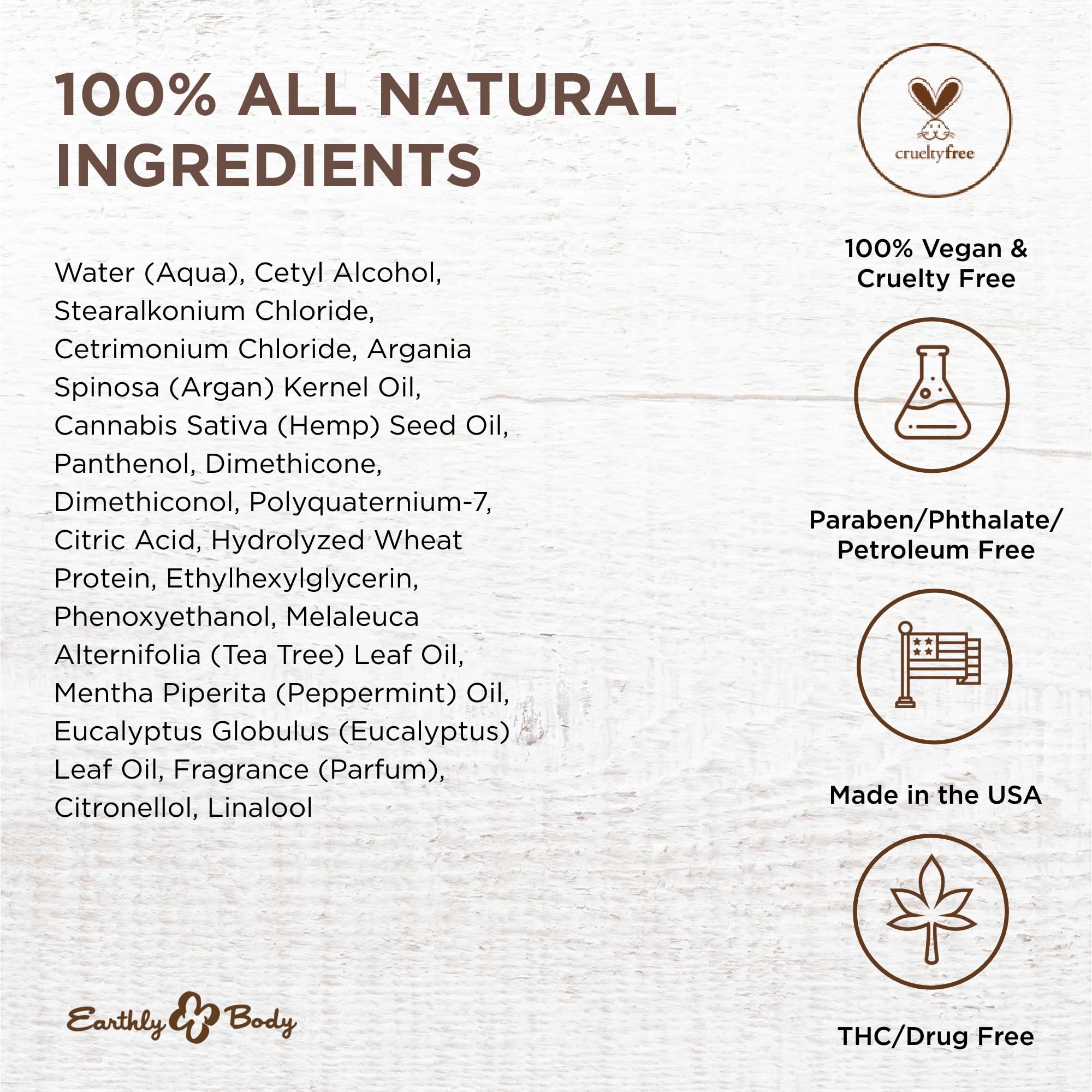 Earthly Body Miracle Oil Tea Tree Conditioner, 16 oz. - Detangles, Tames Frizz & Nourishes Roots - Tea Tree, Hemp Seed, Argan & Eucalyptus Oils - 100% Vegan, Cruelty Free