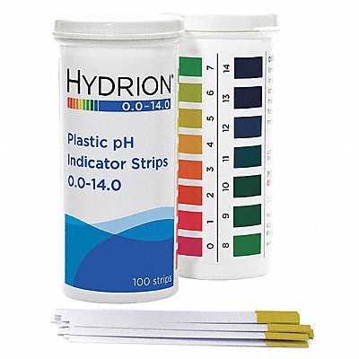 Hydrion 9800 Plastic pH Indicator Strips, 0.0 to 14.0, flip top Vial Packaging