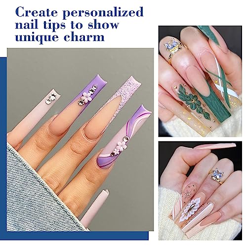 Clear Square Nail Tips, Gel Nail Tips for Acrylic Nails Professional,240PCS XL Nail Tips Full Matte Full Cover Straight Square Nail Tips, Slightly C Curve French Nail Tips Use for Nail Extension
