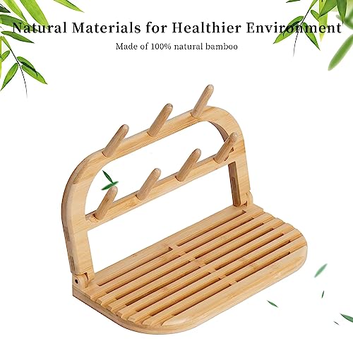 Dckuail Bamboo Baby Bottle Drying Rack, Organize Your Kitchen with Our Convenient Bottle Drying Rack,Drying Rack for Baby Bottles, Cups, Pacifiers and Accessories