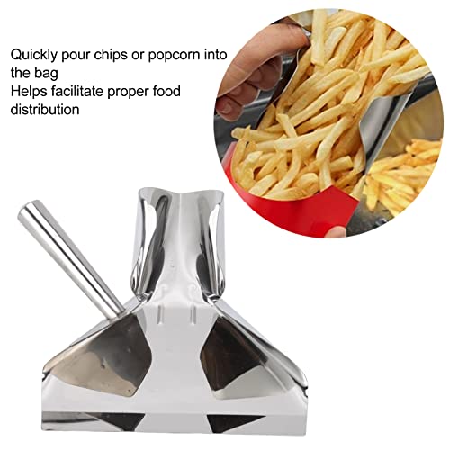 French Fry Scooper Food French Fries Shovel Bagger Popcorn Scoop Rustproof Stainless Steel for Cinemas Buffet