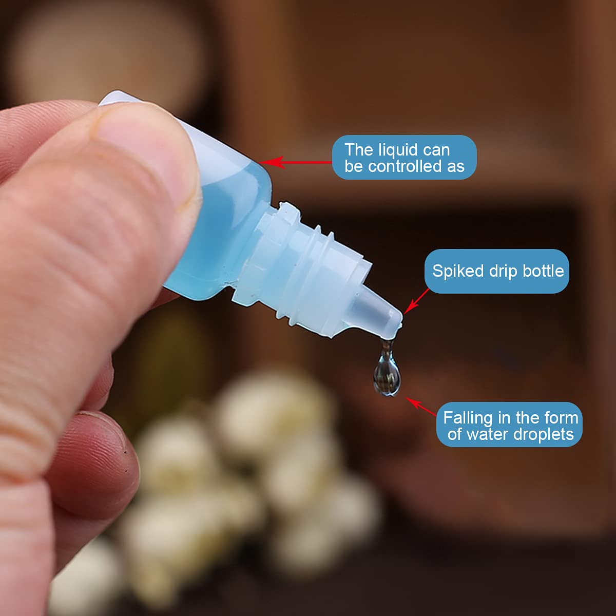 Ewanda store 50pcs Empty Eye Dropper Bottles 5ml Plastic Squeezable Dropper Bottles Eye Liquid Dropper Dropping Bottles(Red Cap)