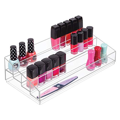 iDesign Tiered Cosmetics & Nail Polish Organizer, The Clarity Collection β 12.75 IN X 6.5IN X 3.75 IN, Clear