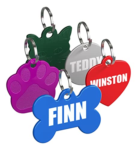 Dr. Fremont's Pet ID Tag Custom for Dog Cat Personalized | Many Shapes and Colors to Choose from | Made in USA | Strong Anodized Aluminum