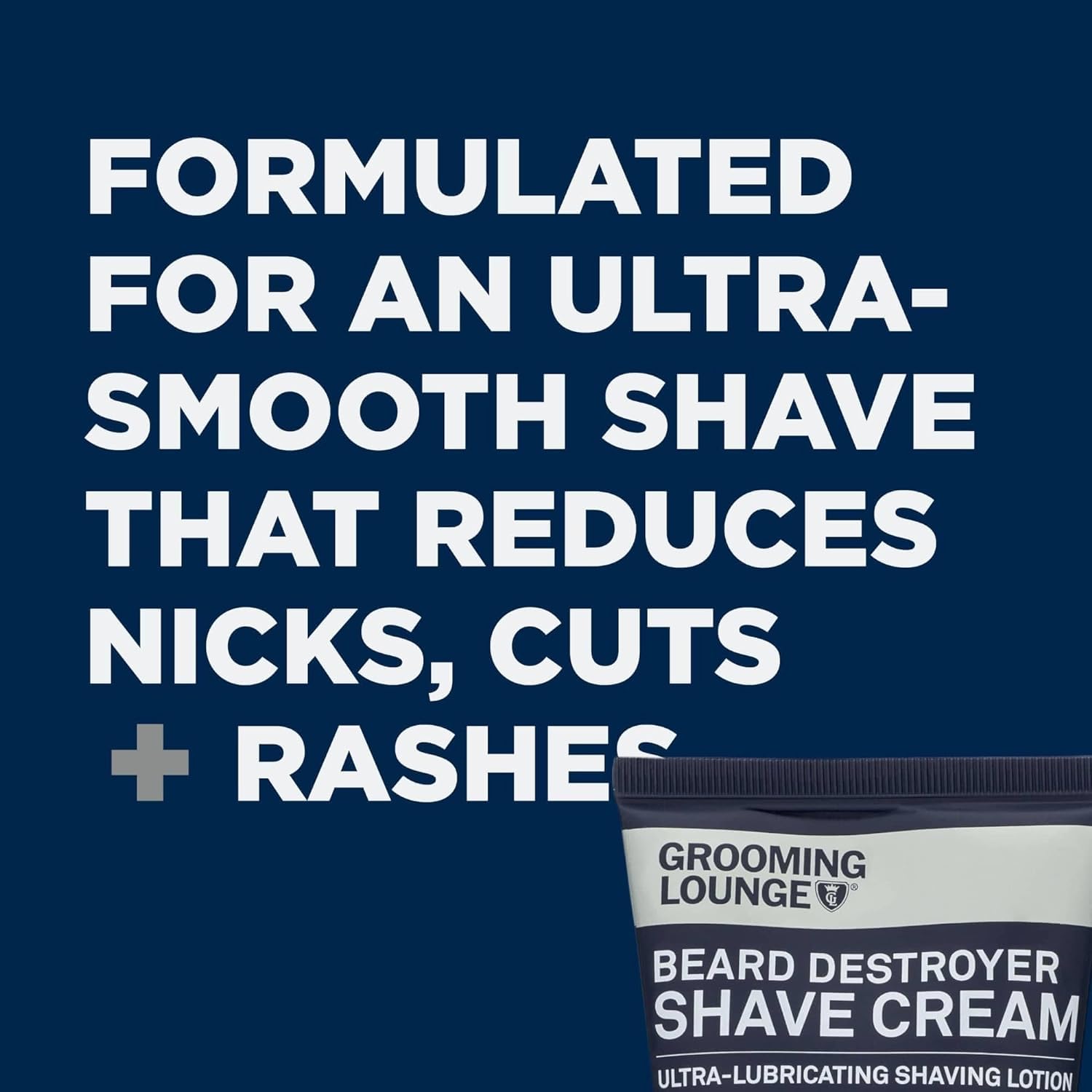 Grooming Lounge Beard Destroyer Shave Cream for Men - Bump, Irritation & Razor Burn Free Shaving Cream Sensitive Skin, Men Beard Care - Soft, Smooth, Easy Glide Low Shaving Foam Lather Formula - 5 Oz