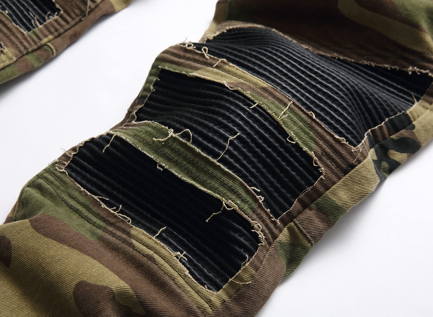 AITITIA Men's Ripped Camouflage Slim Fit Stretch Jeans (42, 6614 Camouflage)