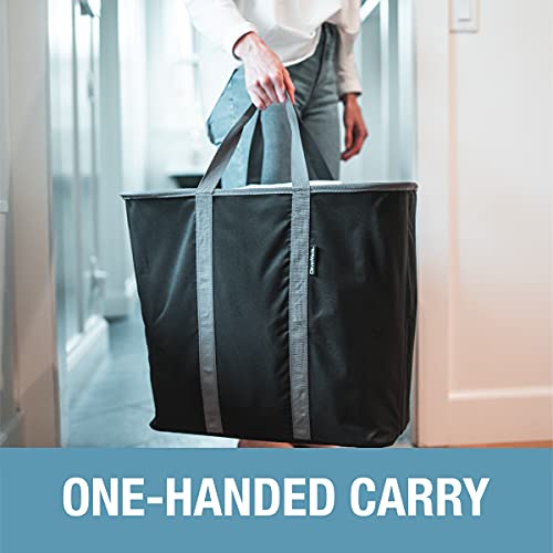 CleverMade Collapsible Laundry Basket, Large Foldable Clothes Hamper Bag, 2 Pack & Laundry Hamper Collapsible Sorter Basket - Freestanding Foldable Tall Clothes Storage Bin with Premium Handles