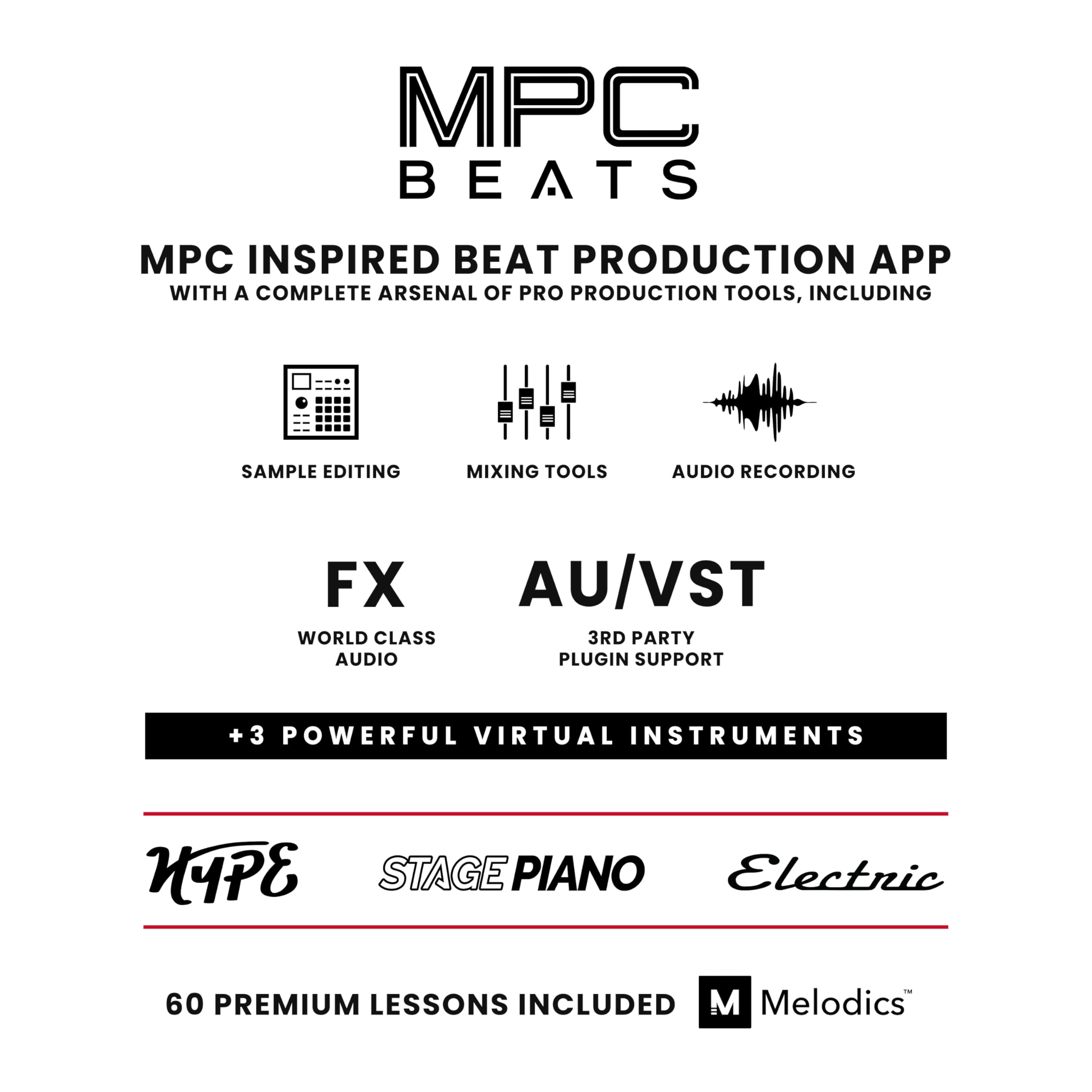 AKAI Professional MPK Mini Play MK3 - MIDI Keyboard Controller with Built in Speaker and Sounds Plus Dynamic Keybed, MPC Pads and Software Suite