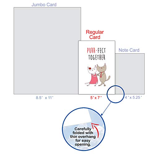 The Best Card Company - Anniversary Greeting Card with Envelope - Loving Stationery for Spouse - Cat Got Your Tongue C7183IANG