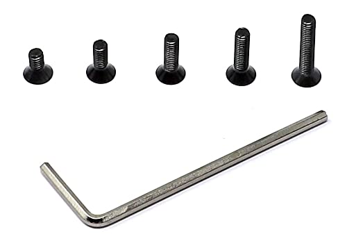 iexcell 250 Pcs M3 x 6/8/10/12/16 Alloy Steel 10.9 Grade Hex Socket Flat Head Cap Screws Bolts Assortment Kit, Black Oxide Finish