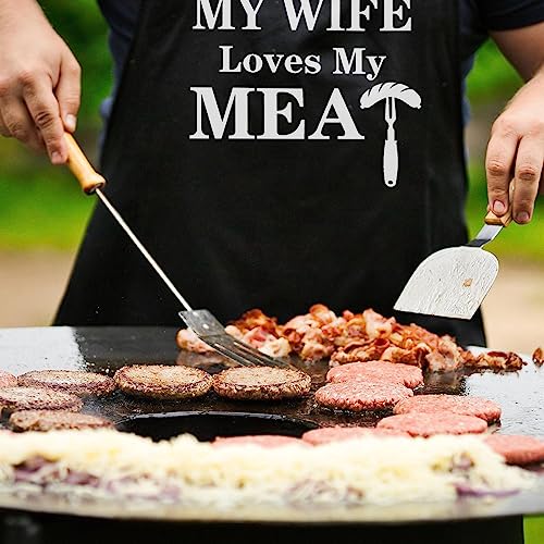 Funny Aprons for Men, Husband Birthday Gifts from Wife for Cooking Grilling BBQ, Gag Gifts for Men, Kitchen Apron for Chef Dad