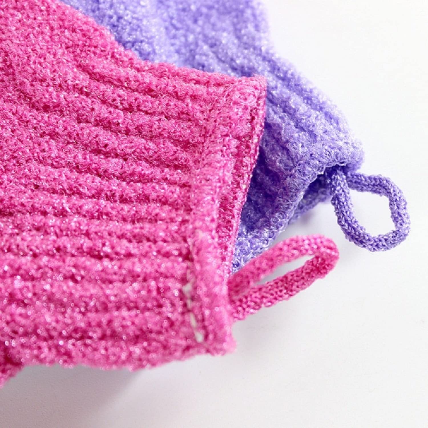 Exfoliating Shower Bath Gloves【4 Pair】Double Side Durable Nylon Shower Gloves Body Scrub Exfoliator & Bathing Accessories for Men,Women & Kids Bath Scrubber for Acne & Dead Cell