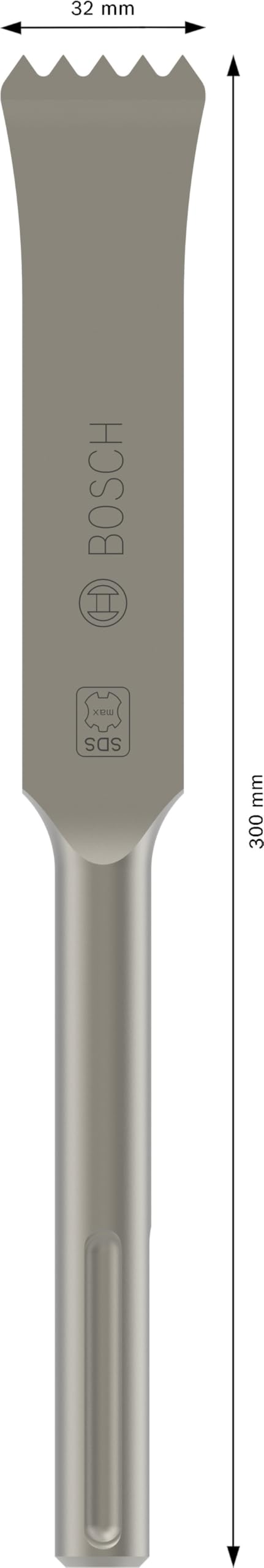 Bosch 1618601302 Toothed Chisel with SDS-Max 32mmx11.81In
