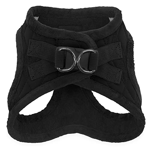 Voyager Step-In Plush Dog Harness β Soft Plush, Step In Vest Harness for Small and Medium Dogs by Best Pet Supplies - Black Plush, S (Chest: 14.5 - 16")