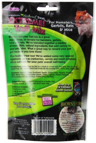 F.M. Brown'S Extreme Trail Mix Hamster Gerbil Rat And Mouse Treats, 4-Ounce