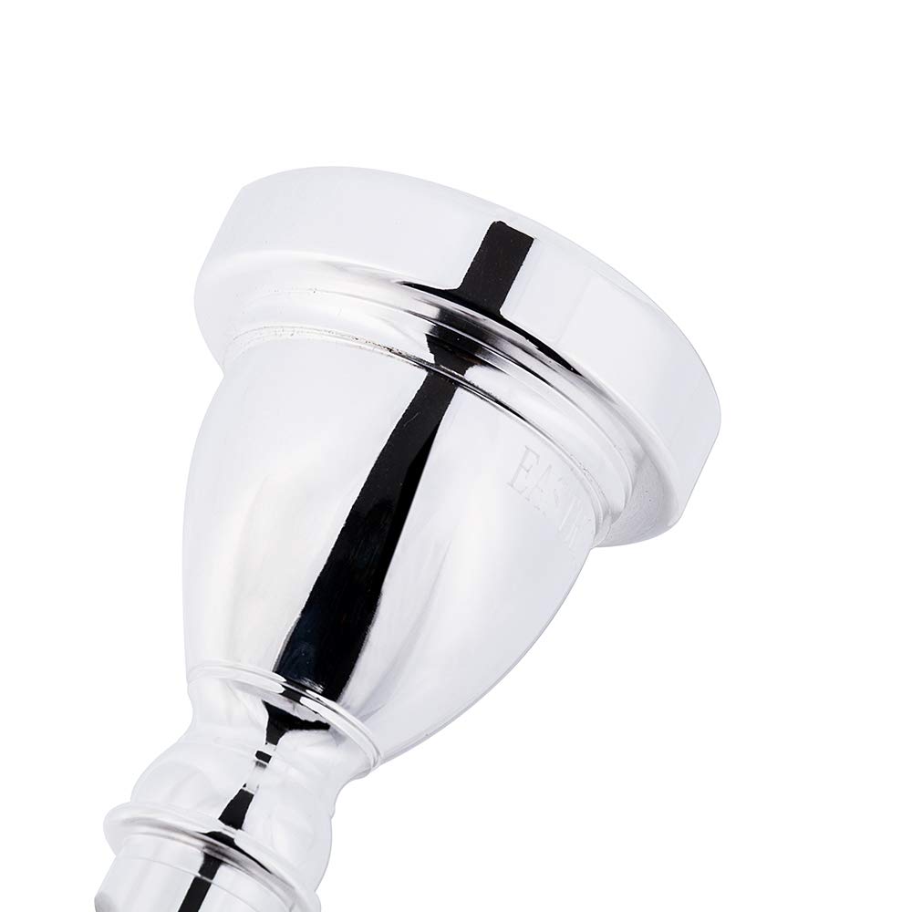 EastRock Standard Tuba Mouthpiece, Silver Plated Tuba Mouthpiece Size 22, Tuba Player Replacement Tuba Parts Vacuum Packed
