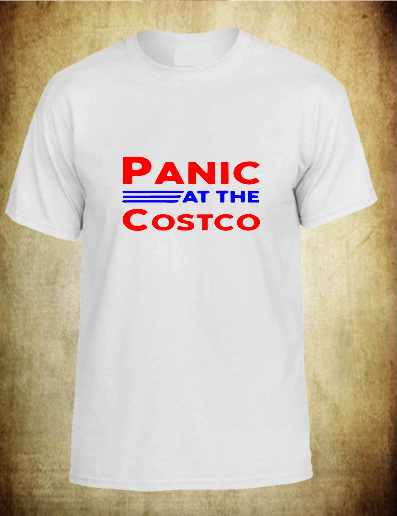 ALLNTRENDS Men's T Shirt Panic At The Costco Funny Toilet Paper Tee Germs Tshirt (M, White)