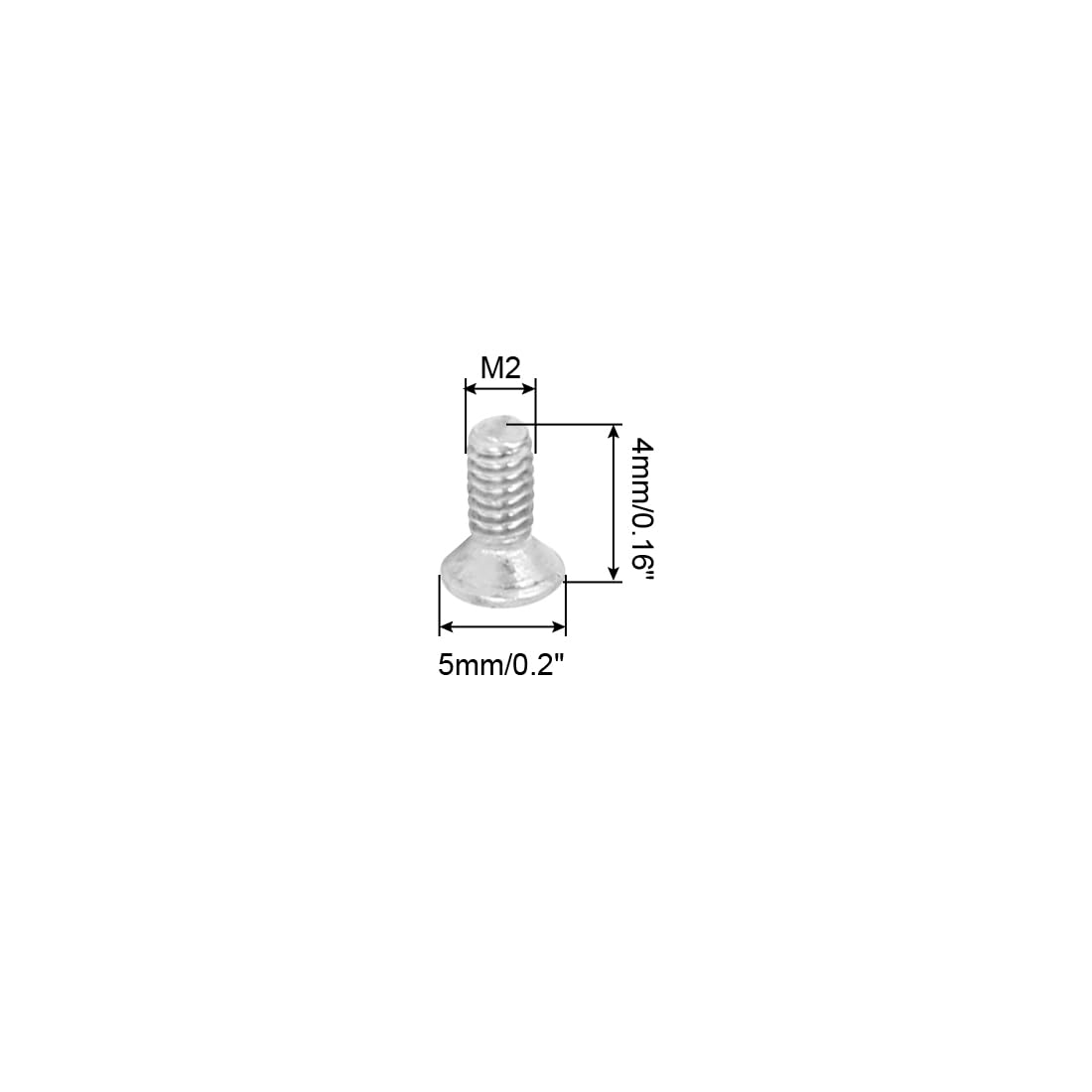 uxcell a15123100ux0455 M2x5mm Stainless Steel Phillips Flat Countersunk Head Screws (Pack of 100)