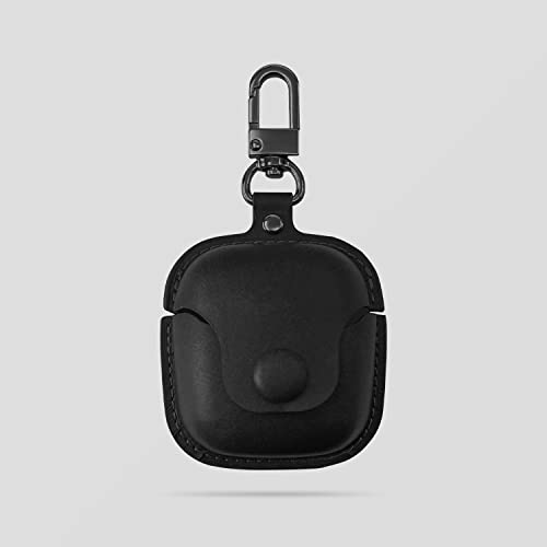 Geiomoo Leather Case Compatible with JBL Tune 220TWS, JBL Tune 225TWS, Portable Protective Cover with Keychain (Black)