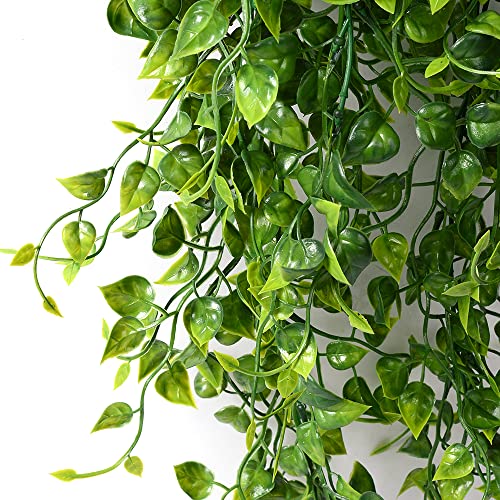 CLONG 2pcs Artificial Hanging Plants 32-in Fake Hanging Plant Fake Ivy Vine Outdoor UV Resistant Plastic Plants (Ivy)