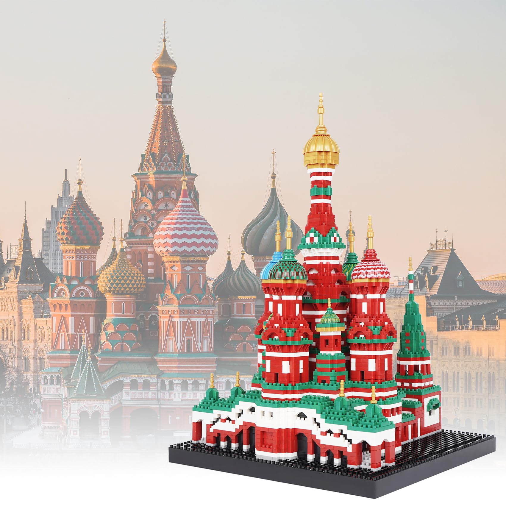 Geniteen Building Block Set, Saint Basil's Cathedral Architecture Model Micro Mini Blocks, Educational Mini Blocks, 4300 PCS