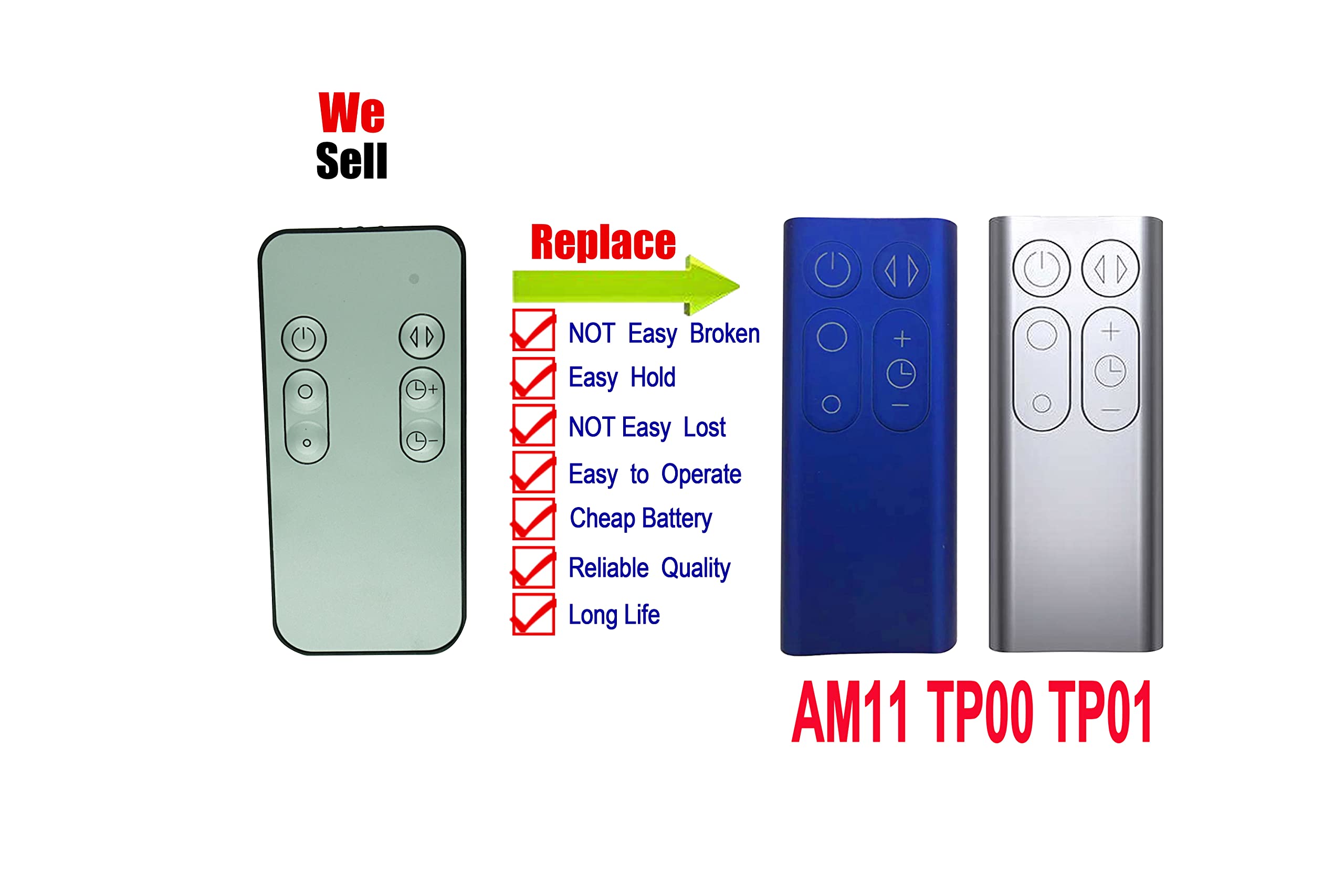 Easytry123 Replacement Remote Control for Dyson AM11 TP00 TP01 965824-07 Pure Cool Link Air Purifier