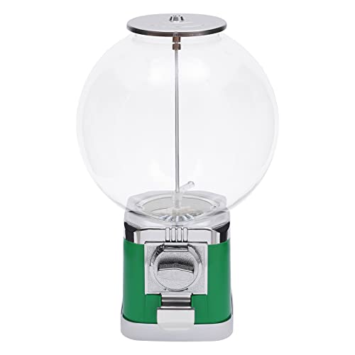 Gdrasuya10 Vending Machine, 18.11" Big Bubble Gumball Machine Lockable Candy Gumball Dispenser Machine Large Capacity Toy Vending Machine for 1.26inch Ball or Candy, Green