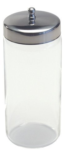 Applicator Jar, Glass w/ Stainless Steel Cover, 6.75"H x 3"D