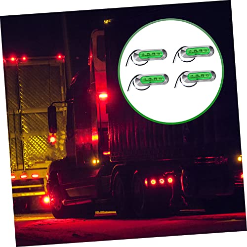 BUGUUYO Truck Light 4pcs Boat Truck Side Marker Warning Light Truck Signal Abs The Width Light Green Directional Lamp Trailer Side Light