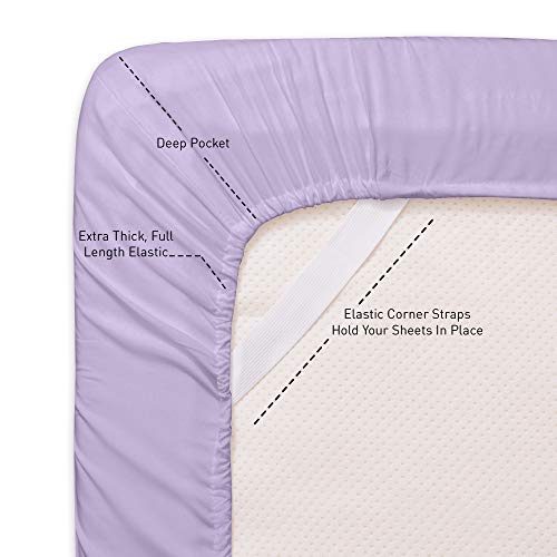 Cal King Size Bed Sheets - 6 Piece 1500 Supreme Collection Fine Brushed Microfiber Deep Pocket California King Sheet Set Bedding - 2 Extra Pillow Cases, Great Value, California King, Lavender