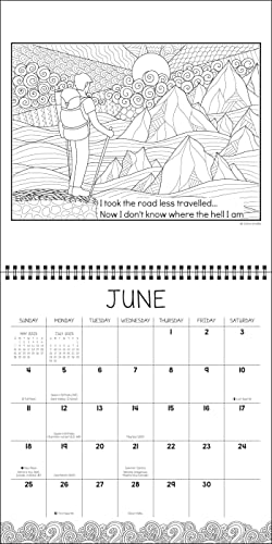 Calm the F*ck Down 2023 Coloring Wall Calendar: Irreverent Adult Coloring