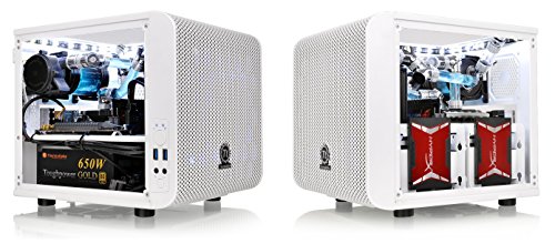 Thermaltake Core V1 Snow Edition SPCC Mini ITX Cube Computer Chassis CA-1B8-00S6WN-01, White
