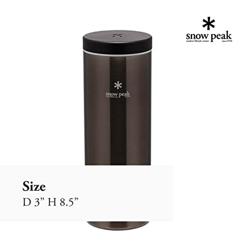 Snow Peak System Bottle - Double-Wall Insulated Stainless Steel Water Bottle with Multiple Lids - Versatile Camping & Backpacking Equipment - 500 ml - Dark Silver
