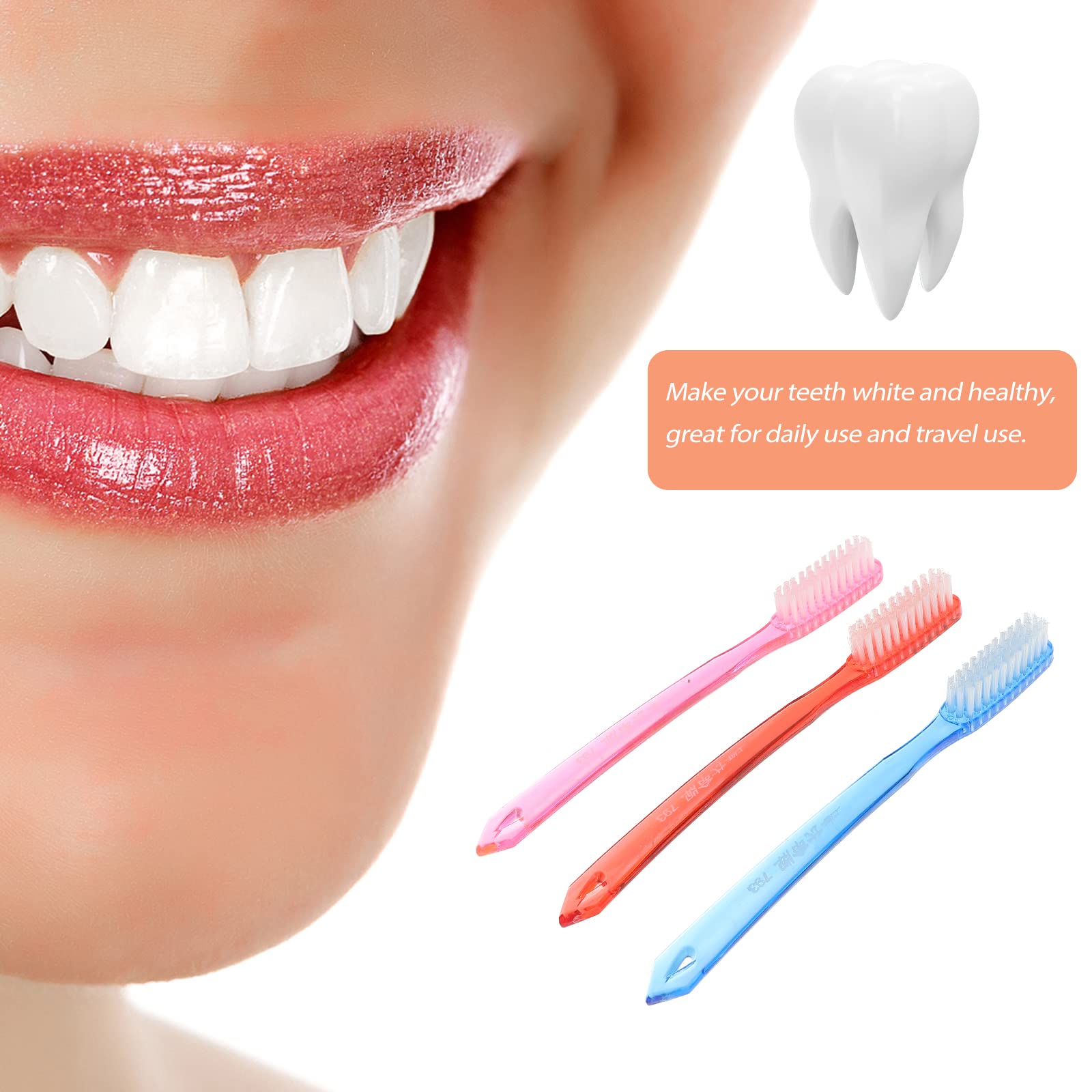 SUPVOX 6pcs Premium Manual Hard Bristles Toothbrush for Adult Teeth Stain Cleaning (Random)