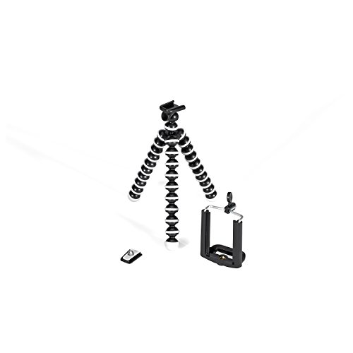 GPX 7 Inch Micro Smartphone Tripod, Includes Smartphone Adapter and Mounting Adapter, Max Height 6.1 Inches (TPD78B), Black