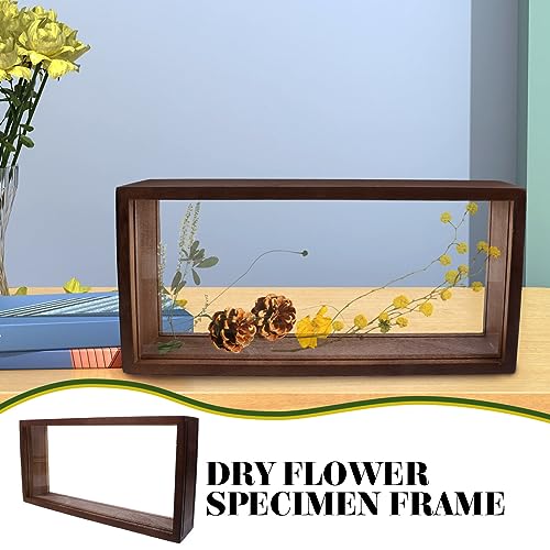 Dried Flowers Photo Frame Wood Vintage Glass Artwork Pressed Flower Display Frame Plant Specimen Herbarium Clip Photo Frame