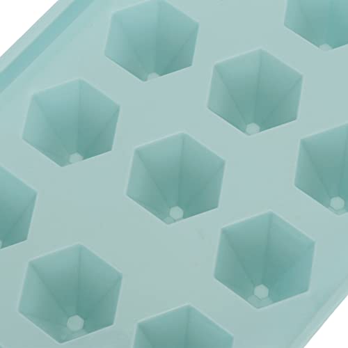 Ice Cube Mold Ice Cube Tray Easy Demoulding Ice Cube Mold Food Grade PP Ice Cube Maker with Lid Cute Ice Cube Tray for Refrigerator Diamond 18 Grids Blue (Diamond 18 grids - blue)