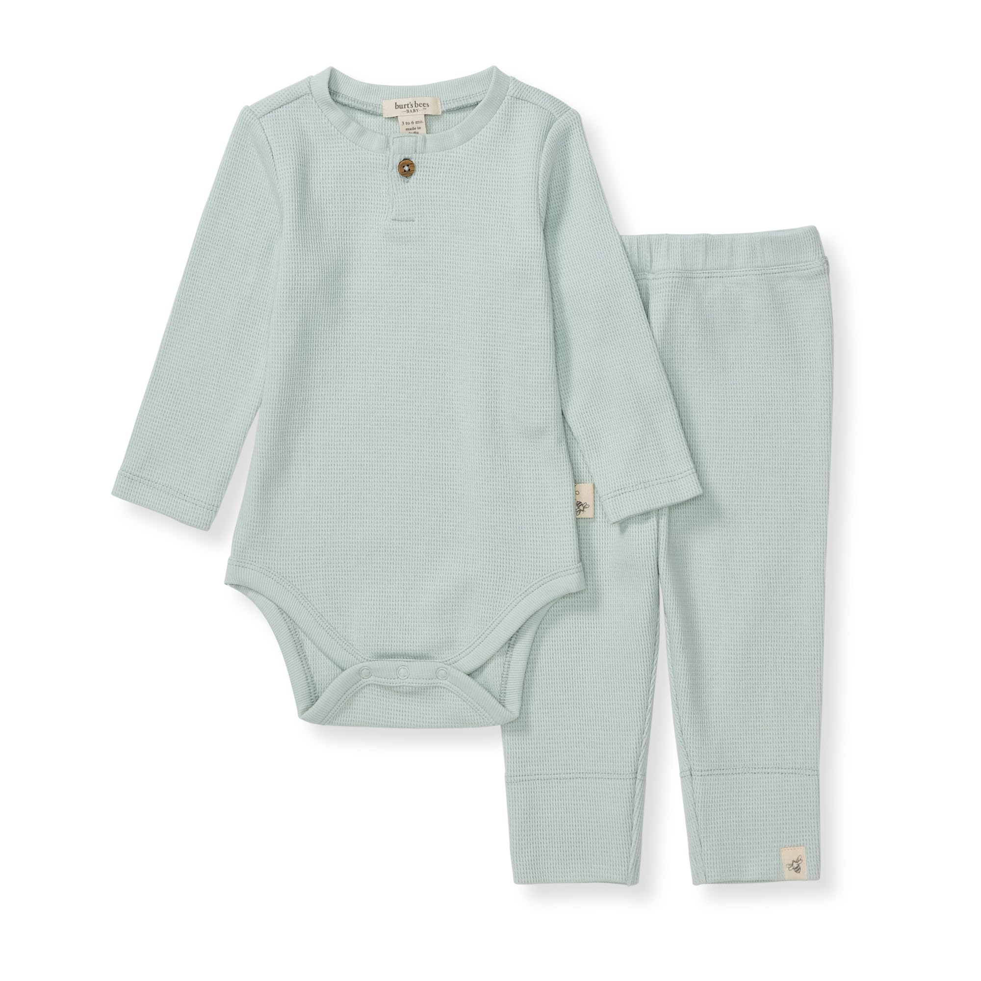 Burt's Bees Baby Baby Bodysuit & Pant Set, 100% Organic Cotton, Hello Bunny, 18 Months