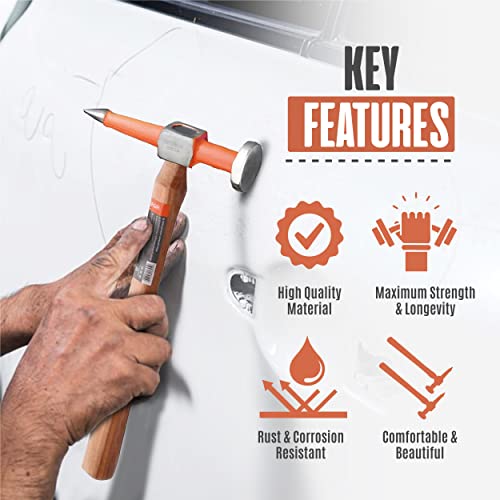 Harden Hammer | Auto Body Repair Hammer (12.5β x 5.7β x 1.54β crowned face hammer)