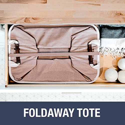CleverMade Collapsible Fabric Laundry Basket - Premium Foldable Pop Up Storage Bin - Space Saving Hamper with Side Handles Large, Mocha, 2 Pack