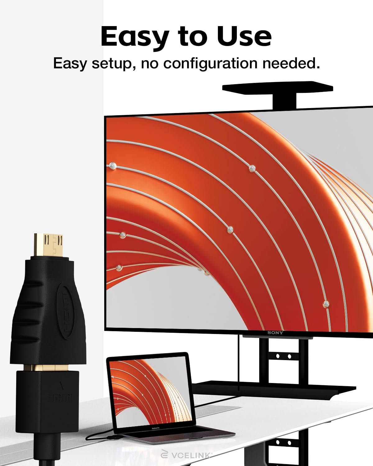 VCE Mini HDMI to HDMI Adapter, 4K HDMI Female to Mini HDMI Male Adapter, Gold Plated Connector Compatible with Raspberry Pi, Camera, Camcorder, DSLR, Tablet, Video Card